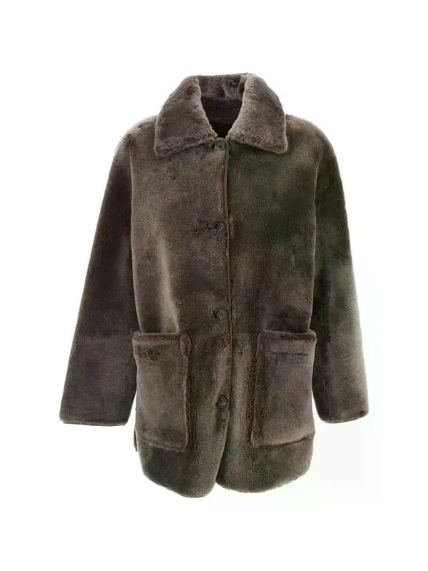 ARMA Shearling Patch-pocket Coat - Brown