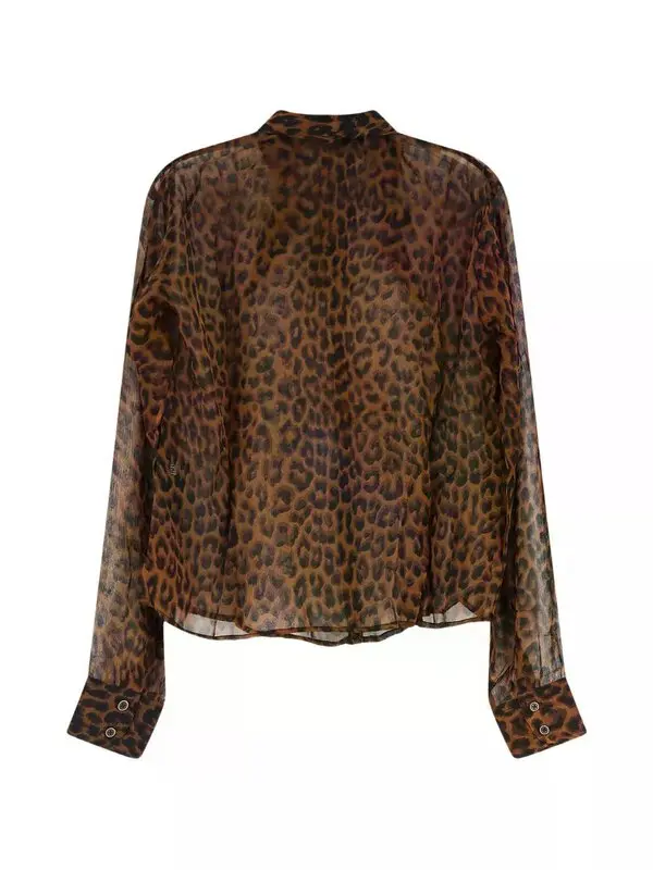 MES DEMOISELLES Leopard-print Long-sleeve Shirt - Brown
