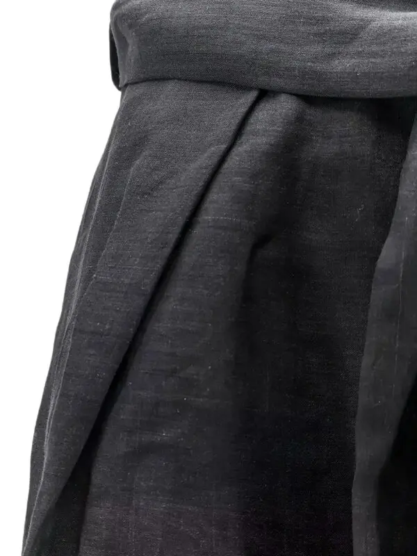 LAVI COUTURE Dafne Belted Pleated Shorts - Black