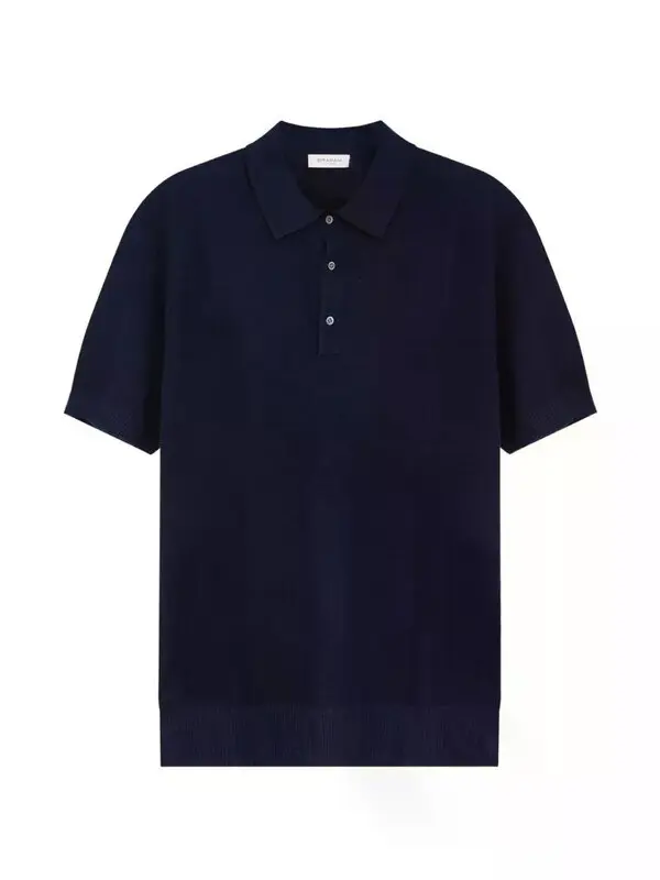 BRAMANI CASHMERE Short-sleeve Polo Shirt - Blue