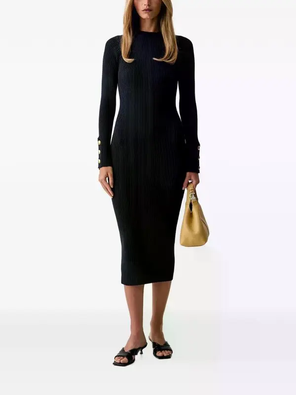 TWINSET Midi Ribbed-knit Dress With Button Cuffs