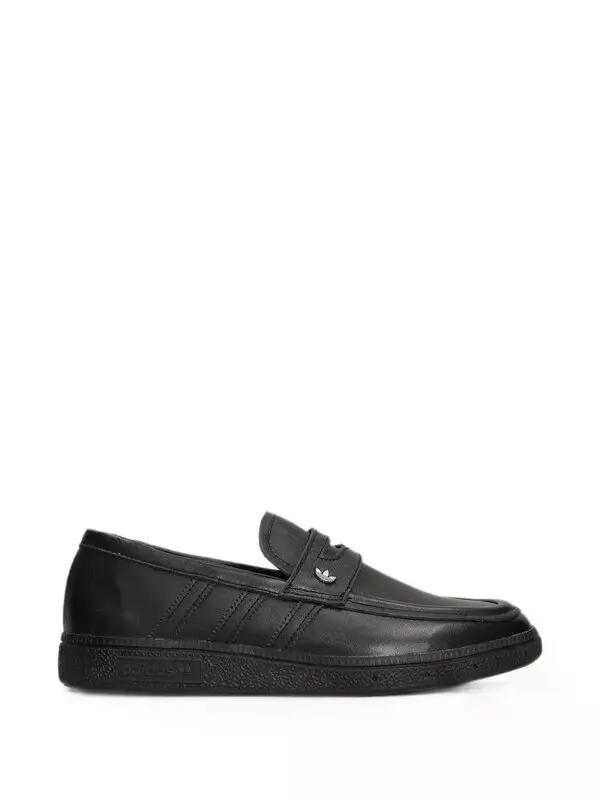 Adidas Logo-plaque Leather Loafers - Black