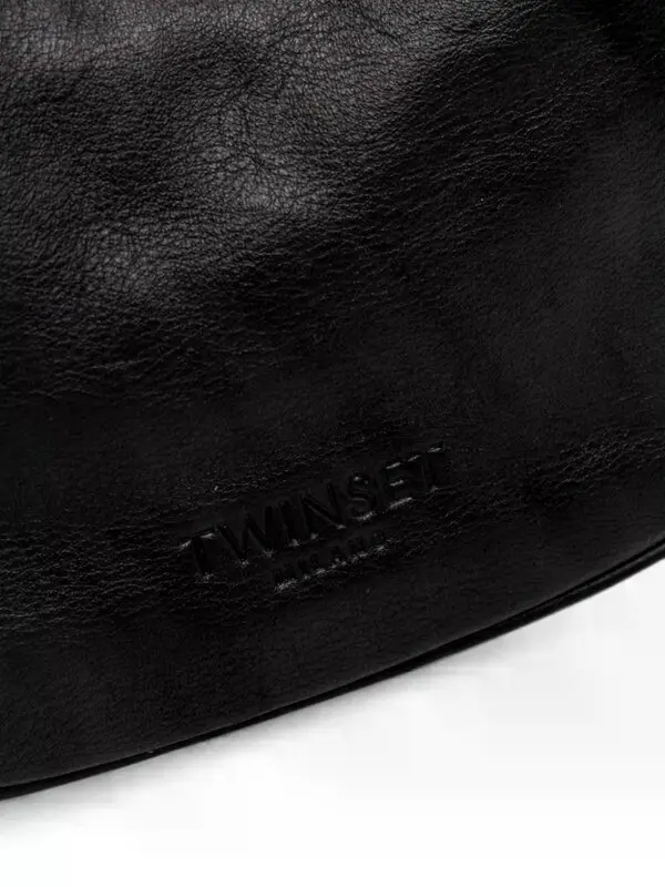 TWINSET Logo-debossed Leather Shoulder Bag