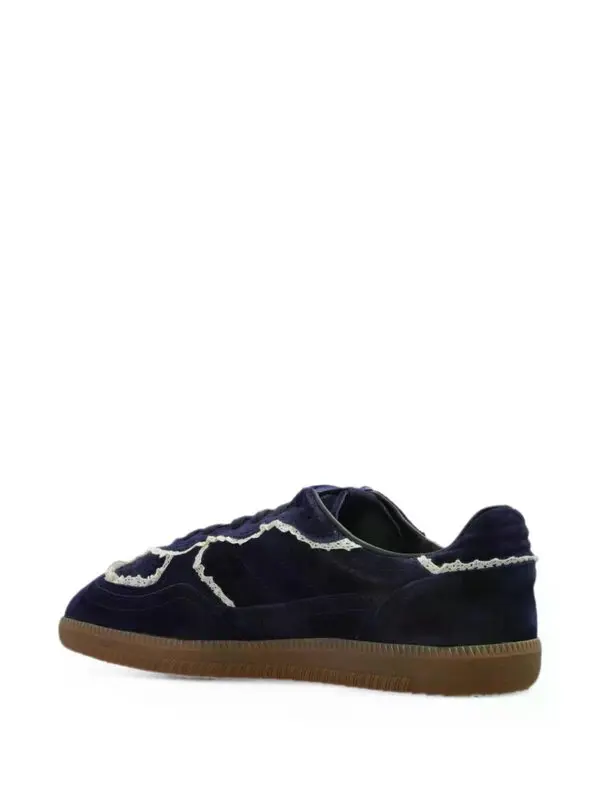 ALOHAS Crochet Trim Leather Sneakers