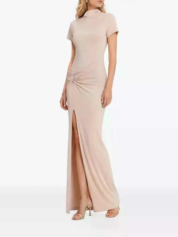 HAMZA Ruched Slit-detail Maxi Dress