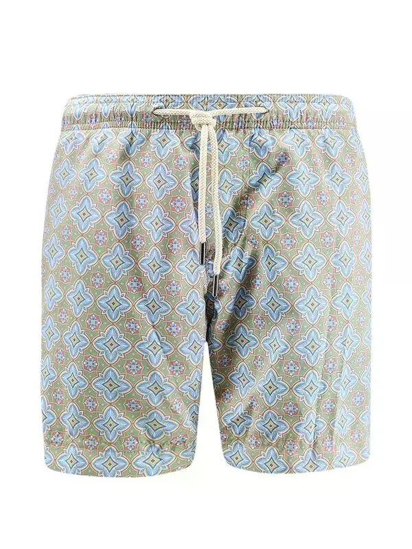 PENINSULA SWIMWEAR San Pietro Tile-print Swim Trunks - Blue