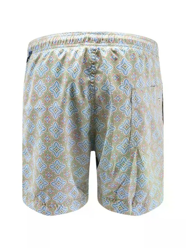 PENINSULA SWIMWEAR San Pietro Tile-print Swim Trunks - Blue