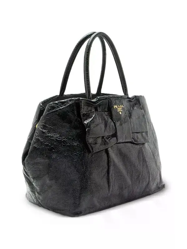 Prada Nappa Fiocco Bow Tote Bag - Black