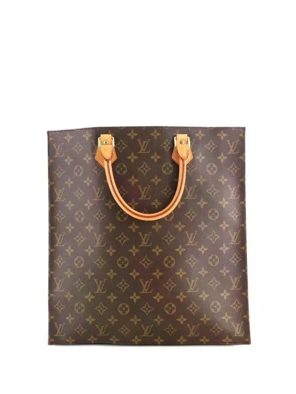LOUIS VUITTON Monogram Canvas Sac Plat Tote Bag - Brown