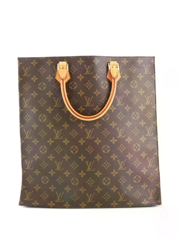 LOUIS VUITTON Monogram Canvas Sac Plat Tote Bag - Brown