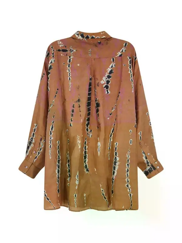 MES DEMOISELLES Tie-dye Button-up Shirt - Brown