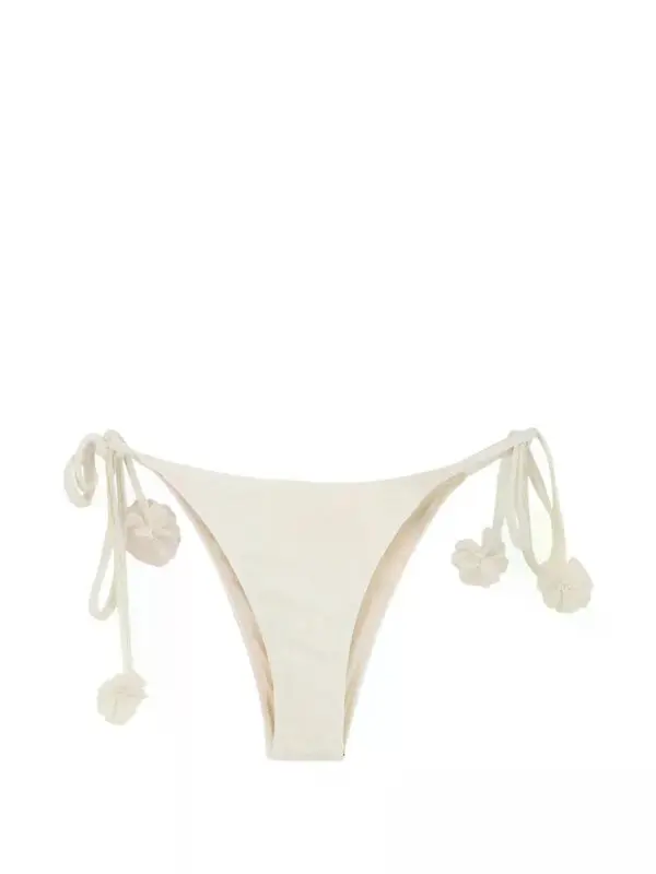 PatBO Sunstone Floral-detail Side-tie Bikini Briefs - Neutrals