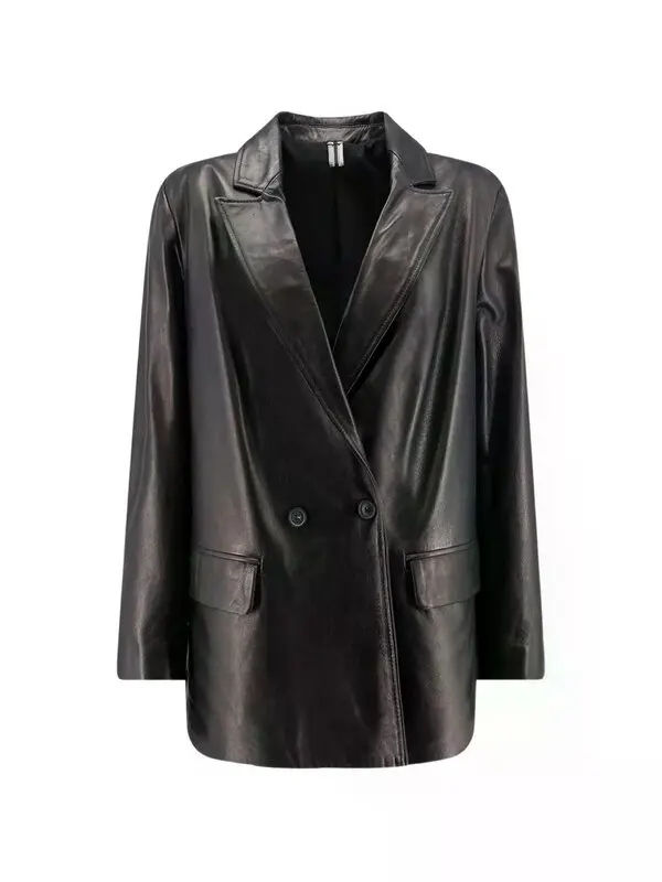 DFOUR Double-breasted Leather Jacket