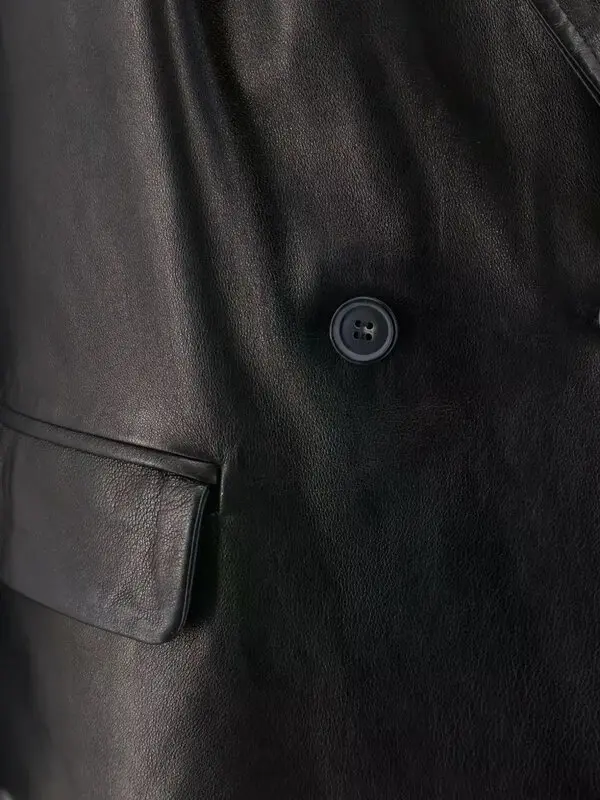 DFOUR Double-breasted Leather Jacket