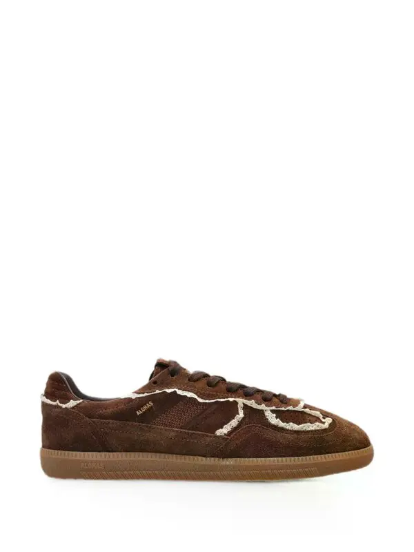 ALOHAS Crochet-trim Suede Sneakers - Brown