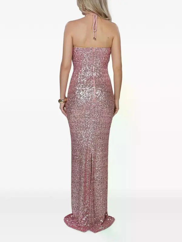 ROSERRY Floral-appliqué Maxi Dress - Pink