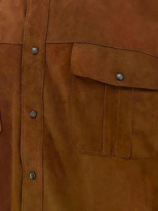 DFOUR Pocket-detail Suede Shirt