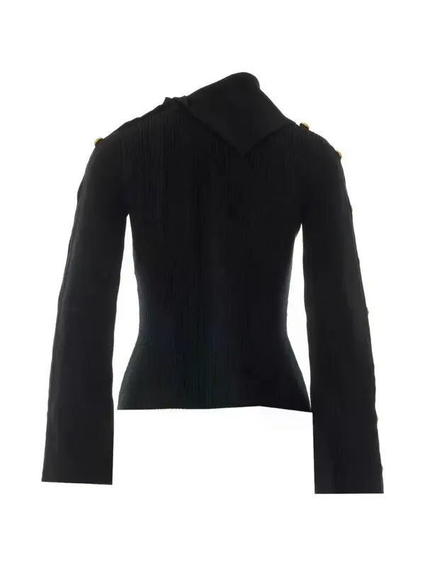 Elisabetta Franchi Button-embellished High-neck Sweater - Black