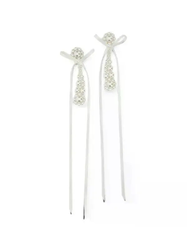 Simone Rocha Victorian Bow-detail Faux-pearl Earrings - Gold
