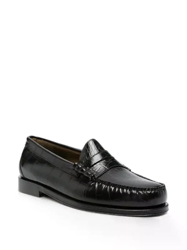G.H.BASS Weejun Heritage Larson Crocodile-embossed Loafers
