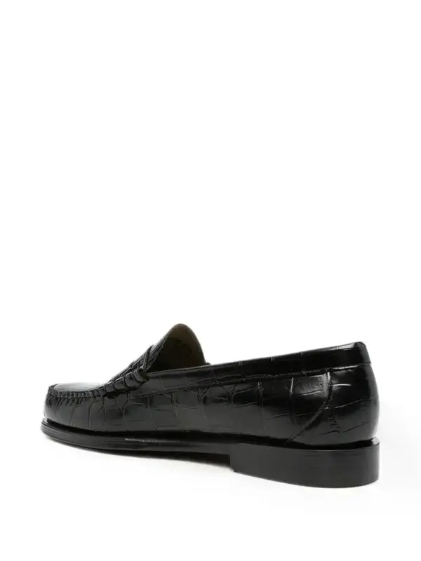 G.H.BASS Weejun Heritage Larson Crocodile-embossed Loafers