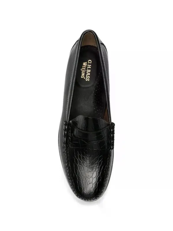G.H.BASS Weejun Heritage Larson Crocodile-embossed Loafers
