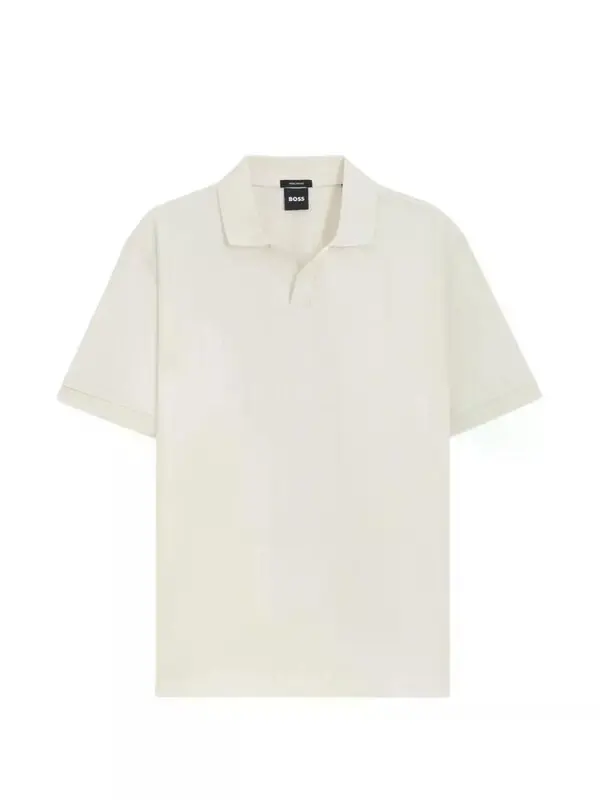 BOSS Cotton-jacquard Polo Shirt With Johnny Collar - Neutrals