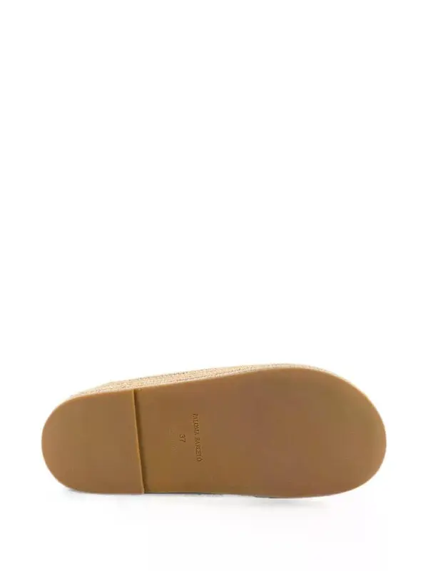 PALOMA BARCELO Belinda Calidis Leather Raffia Flat Mules