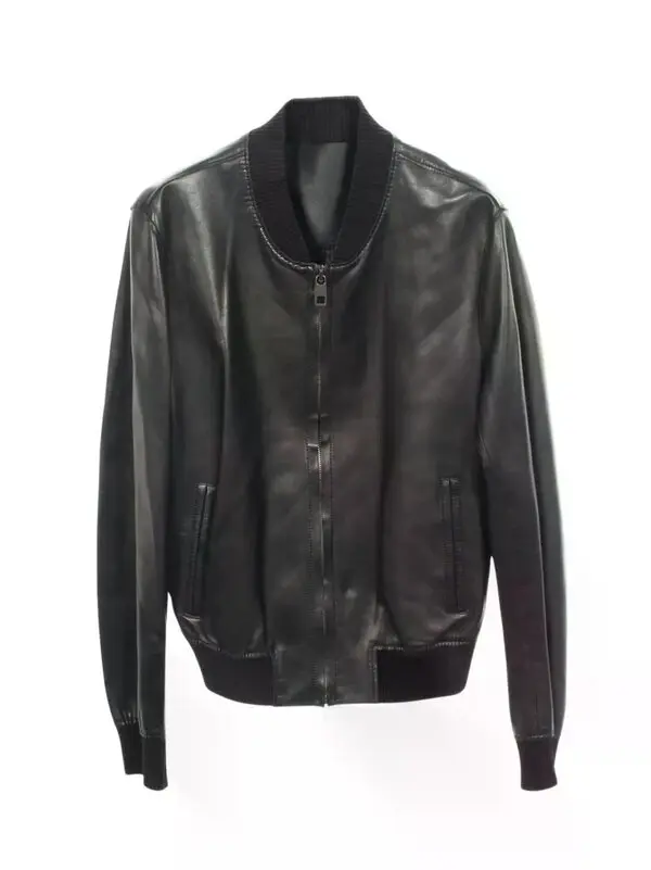 Dolce & Gabbana Leather Biker Jacket - Black