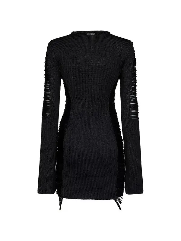 Attico Fringe Detail Mini Dress