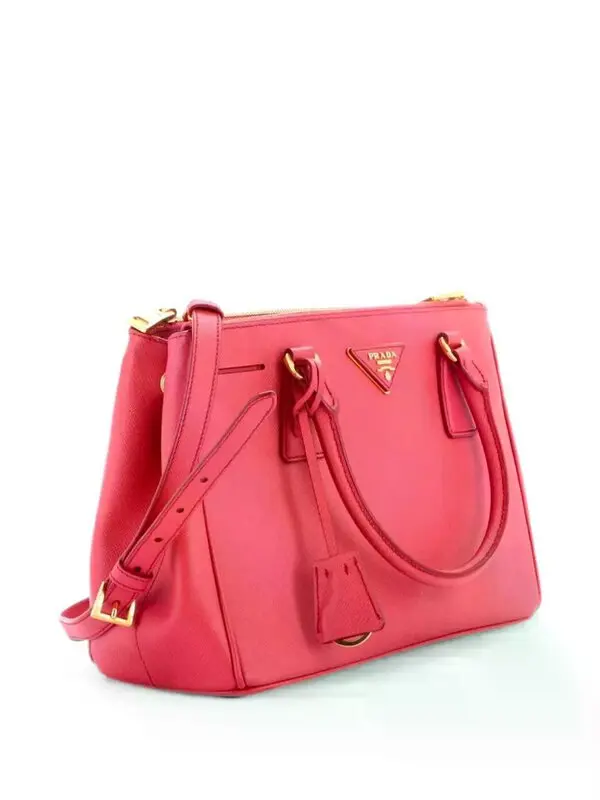 Prada Double Zip Lux Saffiano Leather Small Tote Bag