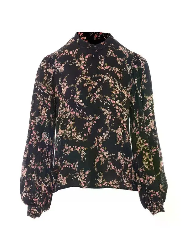 TWINSET Floral-print Long-sleeve Shirt - Black