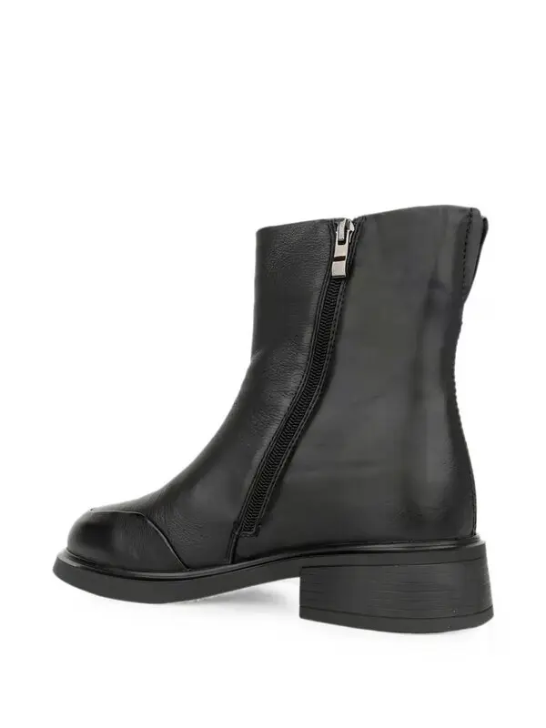 LINDA BAUMANN Side-zip Leather Ankle Boots
