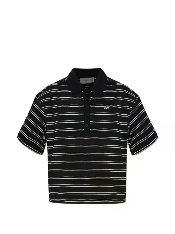 GESTUZ Striped Polo Shirt - Black