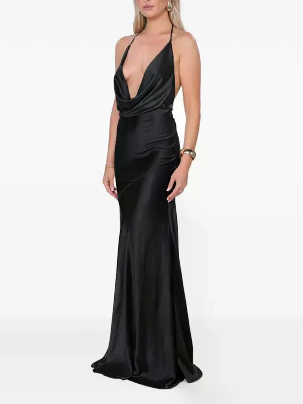 ROSERRY Cowl-neck Halterneck Dress