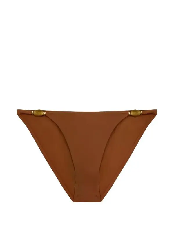 VIX PAULA HERMANNY Firenze Olivia Bead-embellished Bikini Bottoms - Brown