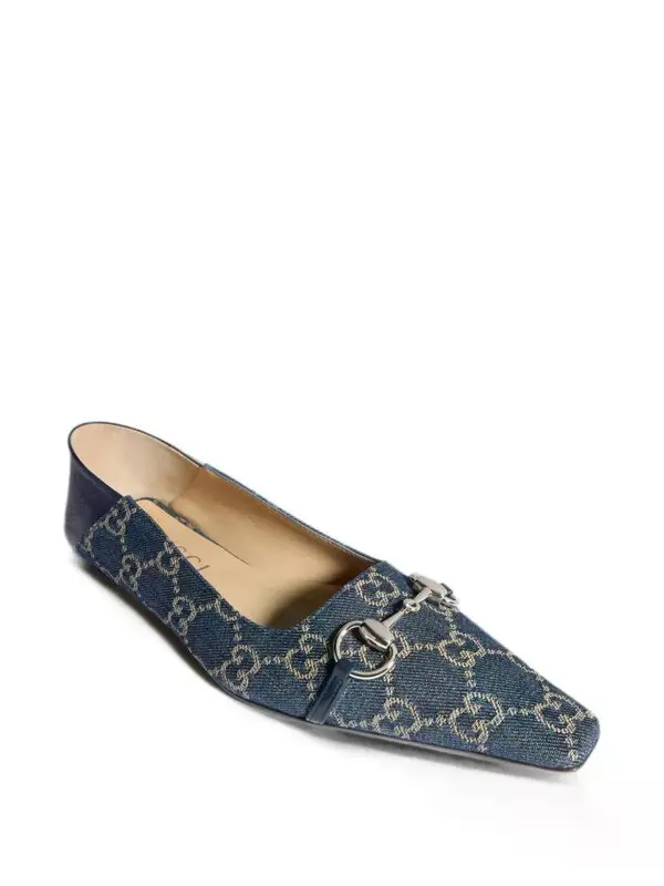 Gucci Gg Canvas Ballet Flats With Horsebit Detail