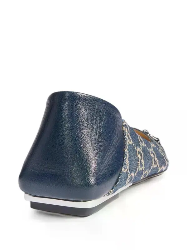 Gucci Gg Canvas Ballet Flats With Horsebit Detail