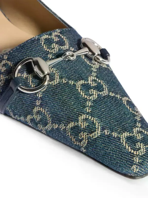 Gucci Gg Canvas Ballet Flats With Horsebit Detail