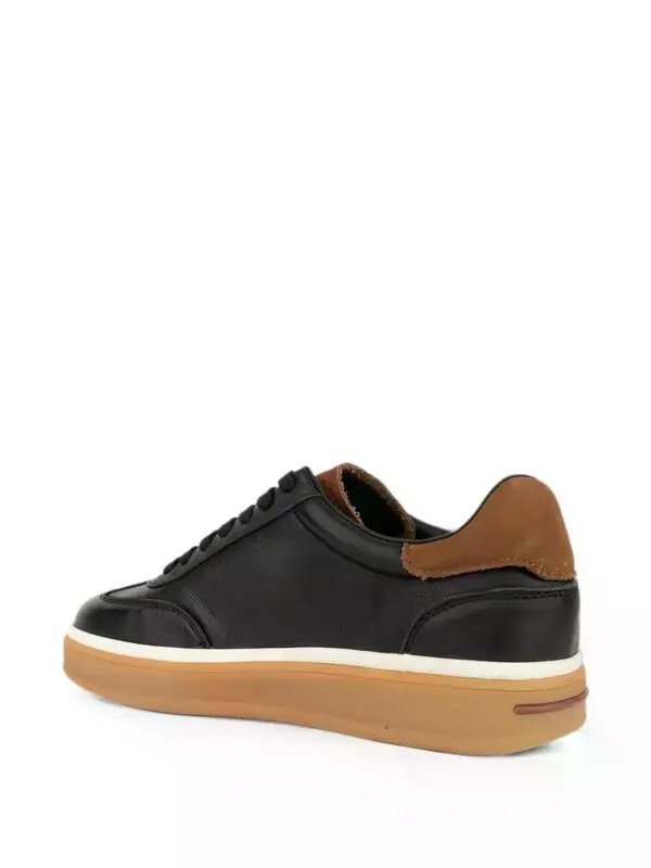 LINDA BAUMANN Leather Panelled Lace-up Sneakers - Black