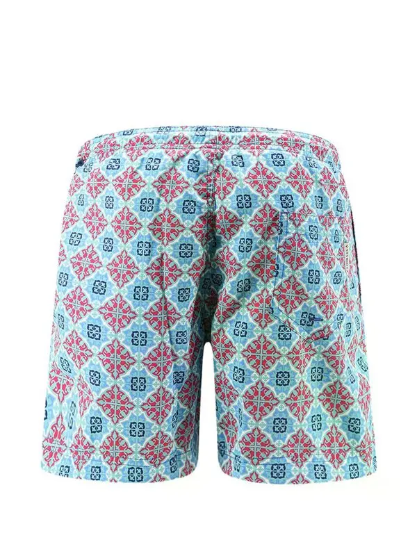 PENINSULA SWIMWEAR Panarea Tile-print Swim Shorts - Blue