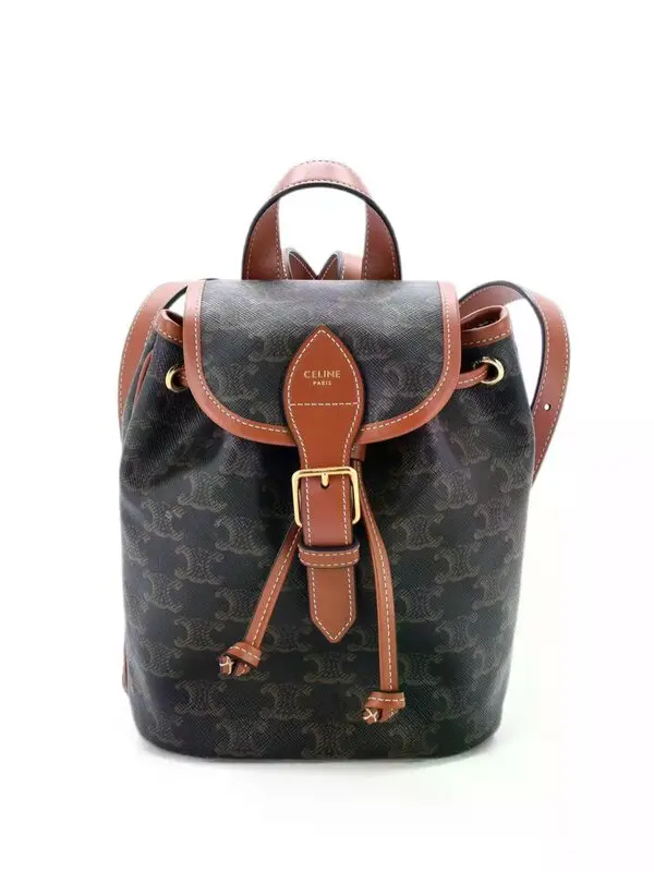 Celine Folco Triomphe Coated Canvas Mini Backpack - Brown