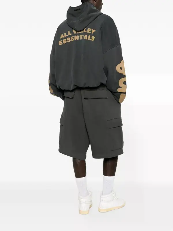 Fear Of God Logo-print Zip-up Hoodie - Grey