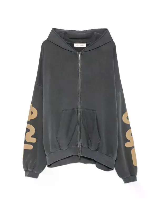 Fear Of God Logo-print Zip-up Hoodie - Grey