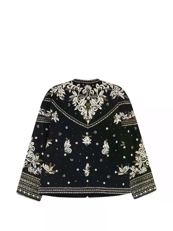 SCARLETT POPPIES And Beige Embroidered Sequin-embellished Jacket