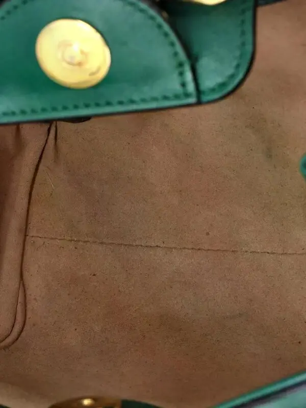 Gucci Diana Nm Bamboo Handle Tote Leather Mini Crossbody Bag - Green