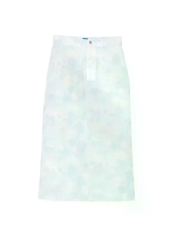 AGNES B. Floral Midi Skirt - Blue