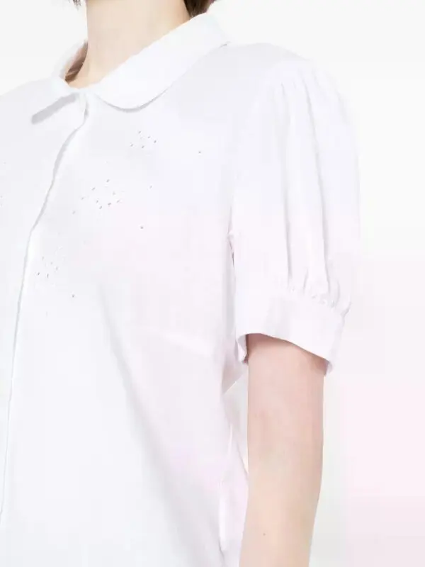 AGNES B. Broderie Anglaise Puff Sleeve Blouse