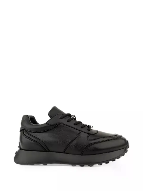 LINDA BAUMANN Lace-up Leather Sneakers - Black