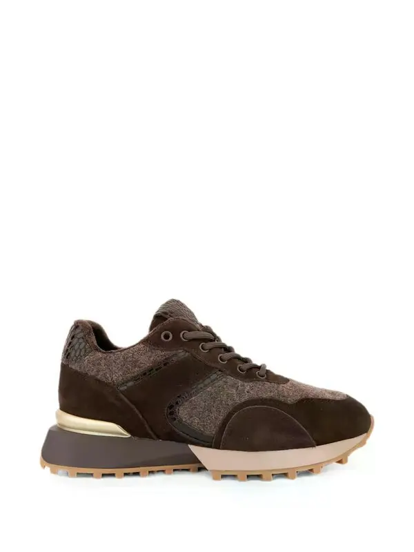 LINDA BAUMANN Panelled Lace-up Sneakers - Brown